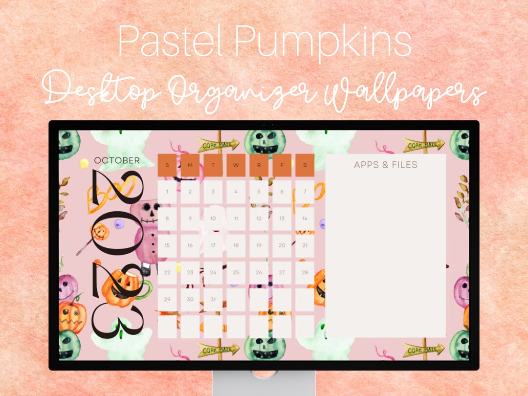 Pastel Pumpkins Desktop Organizer Wallpapers Halloween Desktop ...
