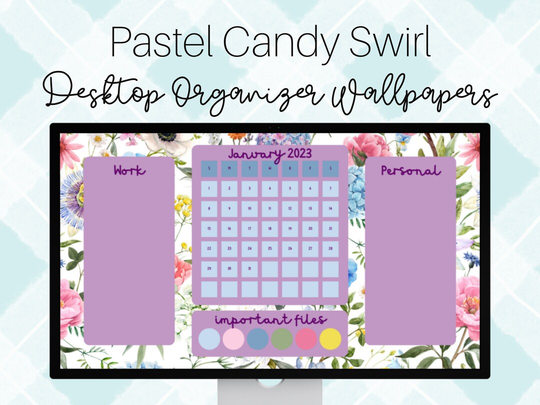 Pastel Floral Desktop Organizer Wallpaper 2023 MacBook Wallpaper ...