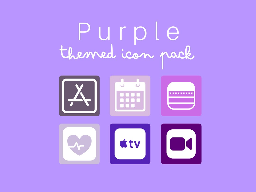 IPhone Icon Pack, Purple Themed Icon Sets - Etsy