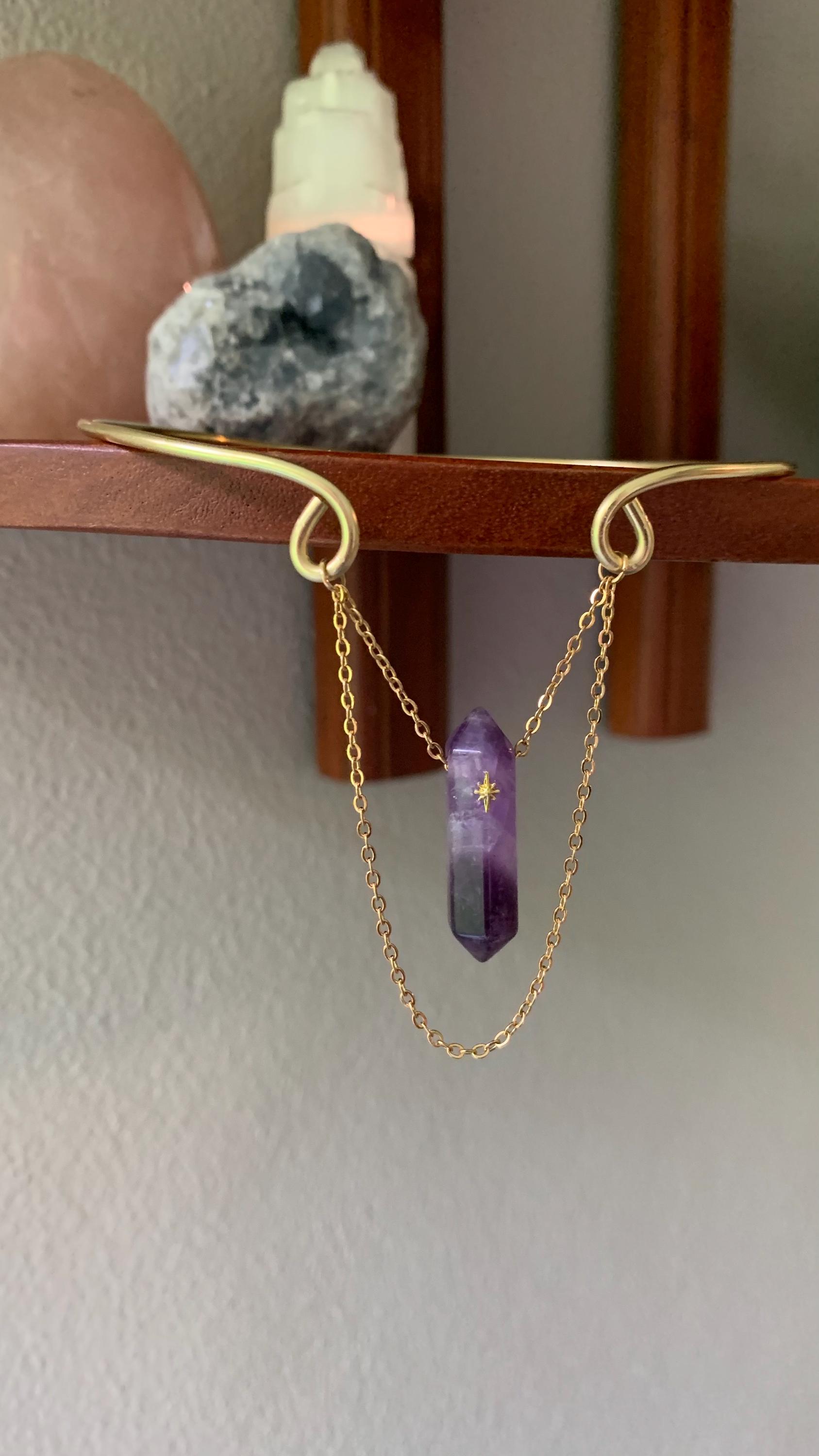 Custom Crystal Chain Arm Cuff | Arm Cuff | Armlet | Bracelet | Bohemian ...