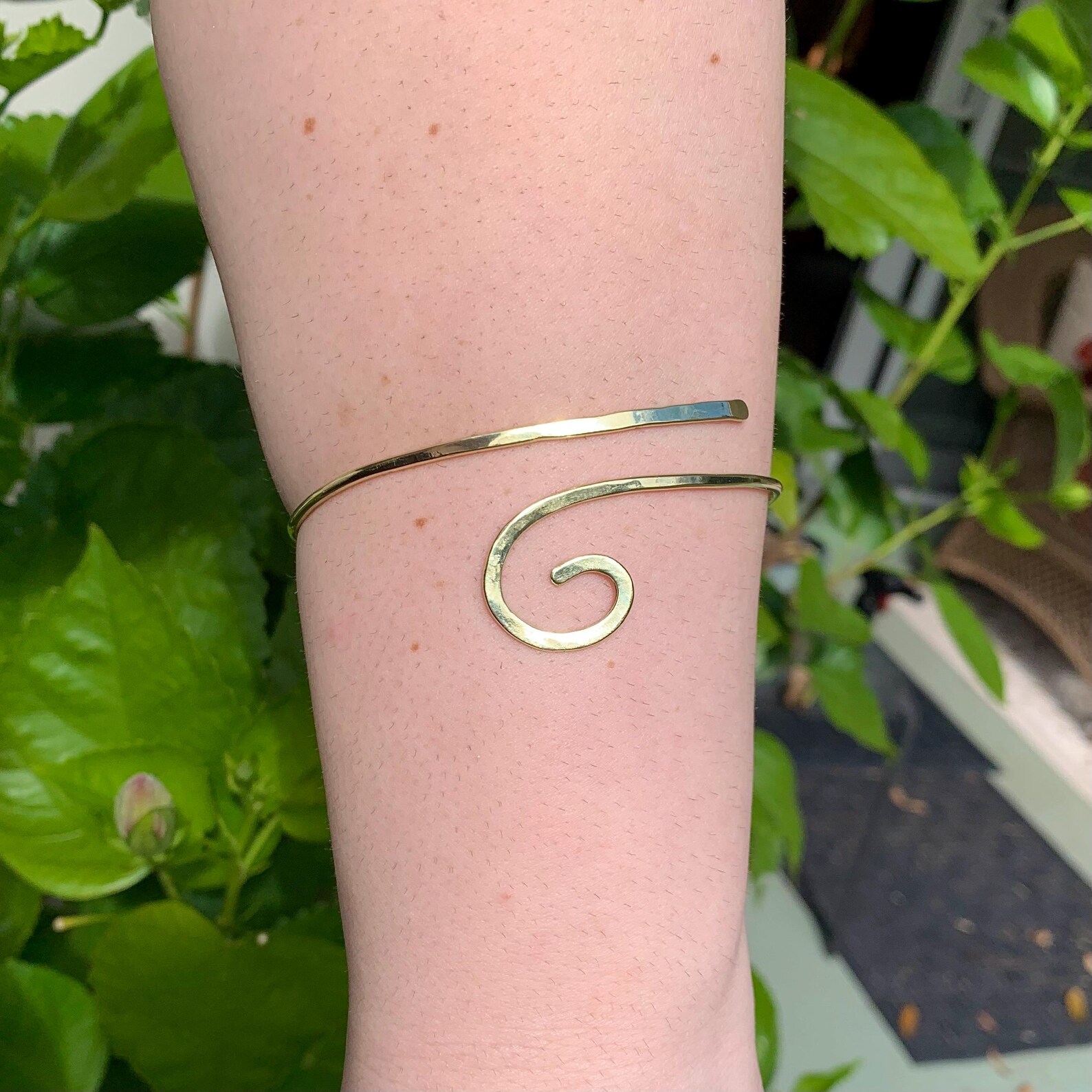 Custom Arm Cuff | Hammered Swirl Arm Cuff | Armlet | Bracelet ...