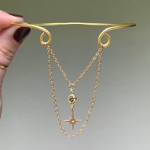 Custom Birthstone Chain Arm Cuff | Arm Cuff | Armlet | Bracelet | Bohemian | Goddess | Band ...