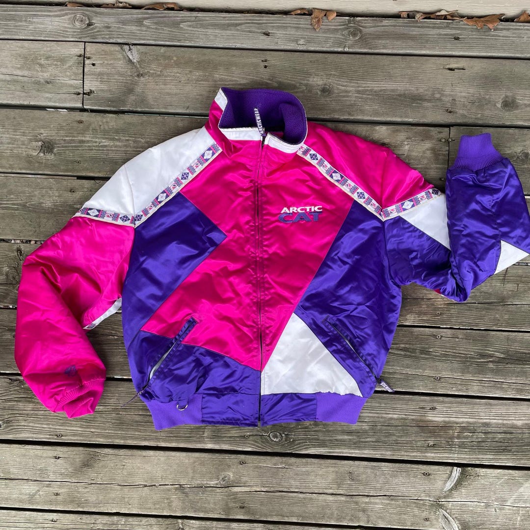 Xl Vintage Arctic Cat Pro Racing Ski Jacket Pink Purple Insulated ...
