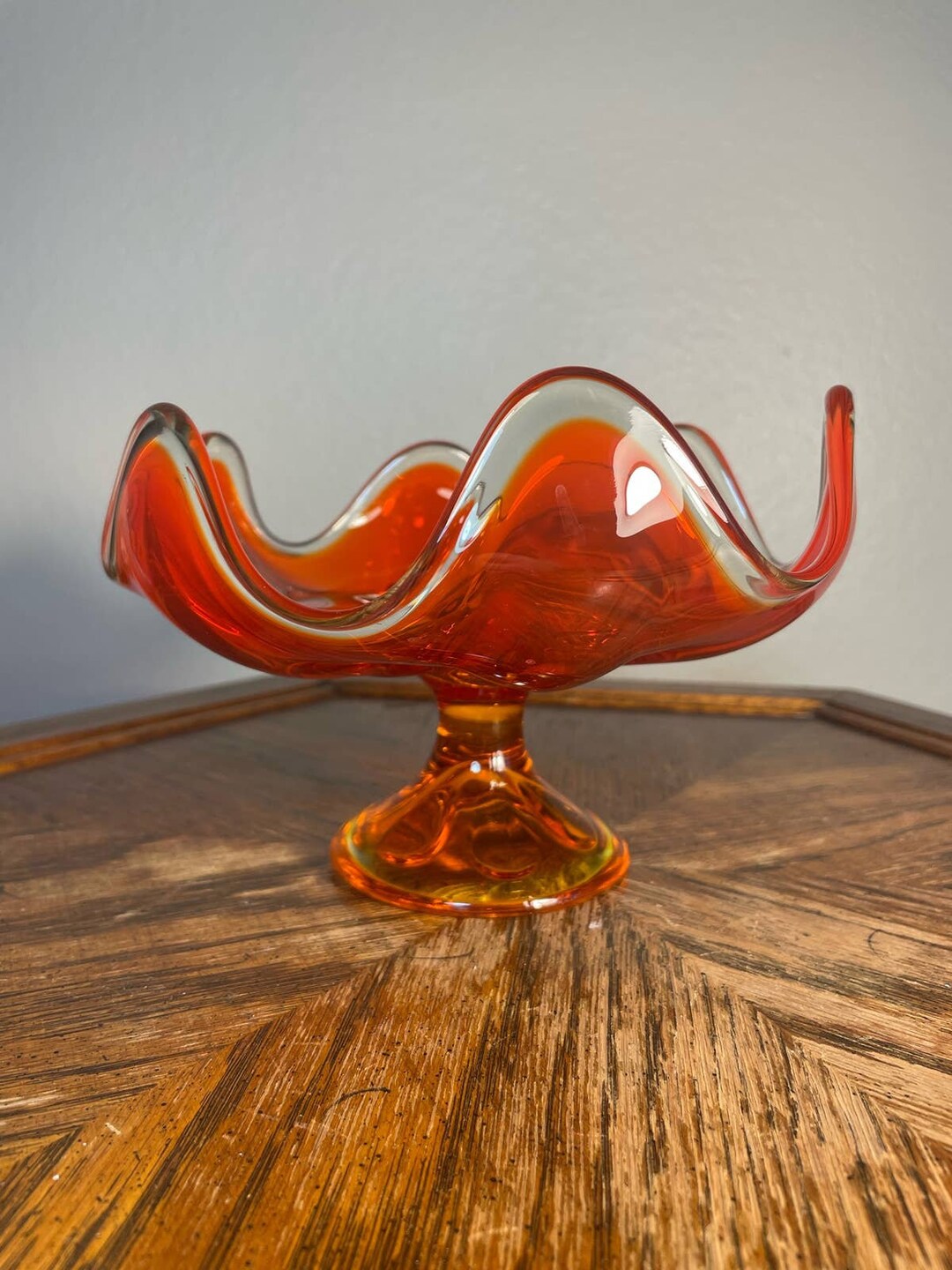 Vintage Mid-century Atomic Viking Glass Orange Amberina Swung - Etsy