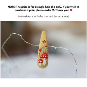 Flower Linen Hair Clips, Handmade Floral Embroidered Hair Clips, Cute ...