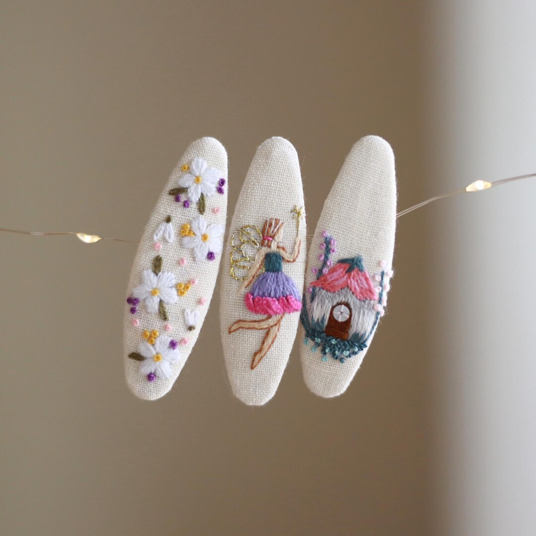 Fairy Hair Clip | Hand Embroidered Snap Clip | Fairywood Dreams ...