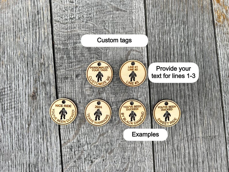 Sasquatch Ducks Bigfoot Tags Wooden Custom Yeti Gift Tag Personalized ...
