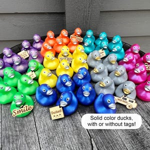 Metallic Rubber Duck Set of 6 Bright Color Ducks With Optional Wooden ...