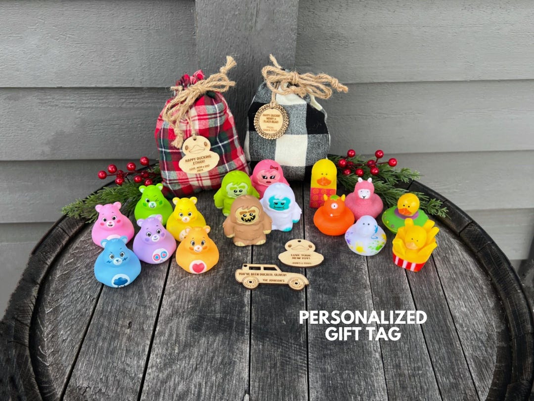 Rubber Duck Gift Tag Personalized Bigfoot Gift Custom Sasquatch Tag ...