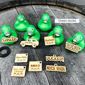 Metallic Rubber Duck Set of 6 Bright Color Ducks With Optional Wooden ...