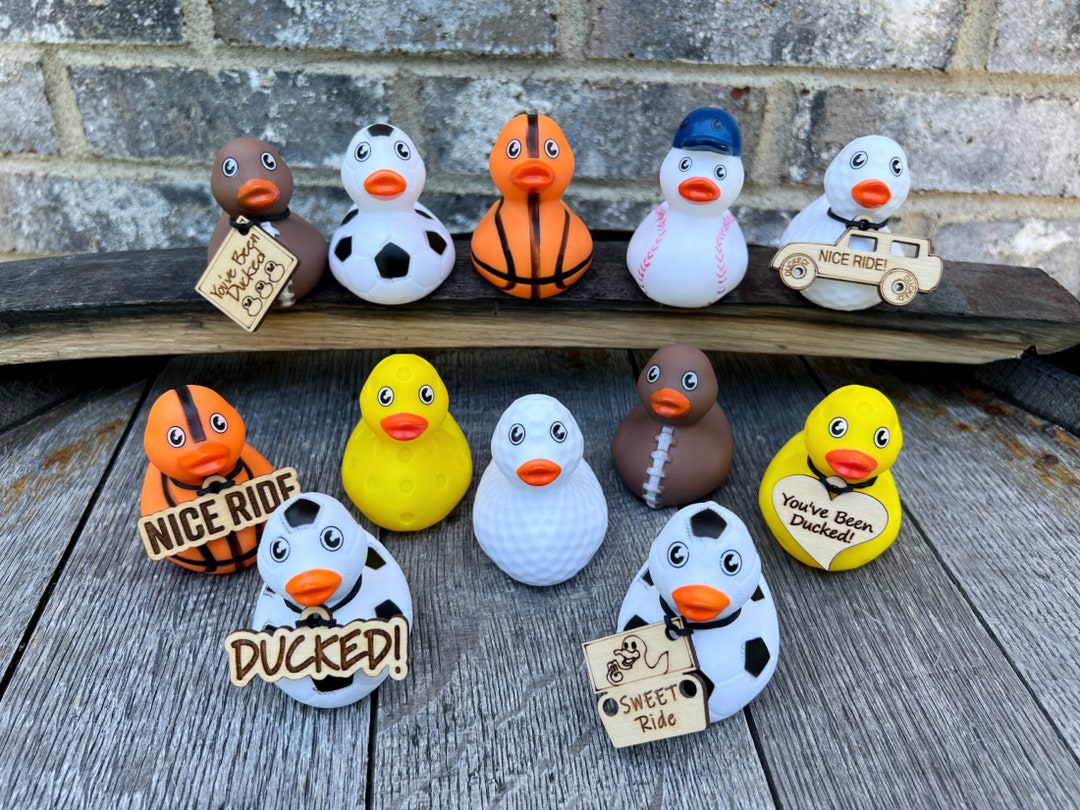 Rubber Ducks Sports Golf Duck Pickleball Gift Tags Football Soccer ...