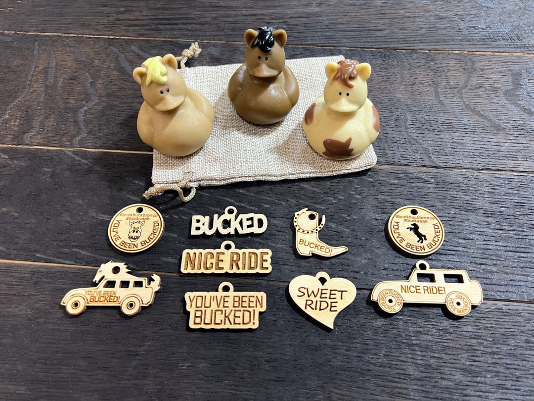 Buck Bronco Duck Gift Tag for Rubber Horse Youve Been Bucked ...