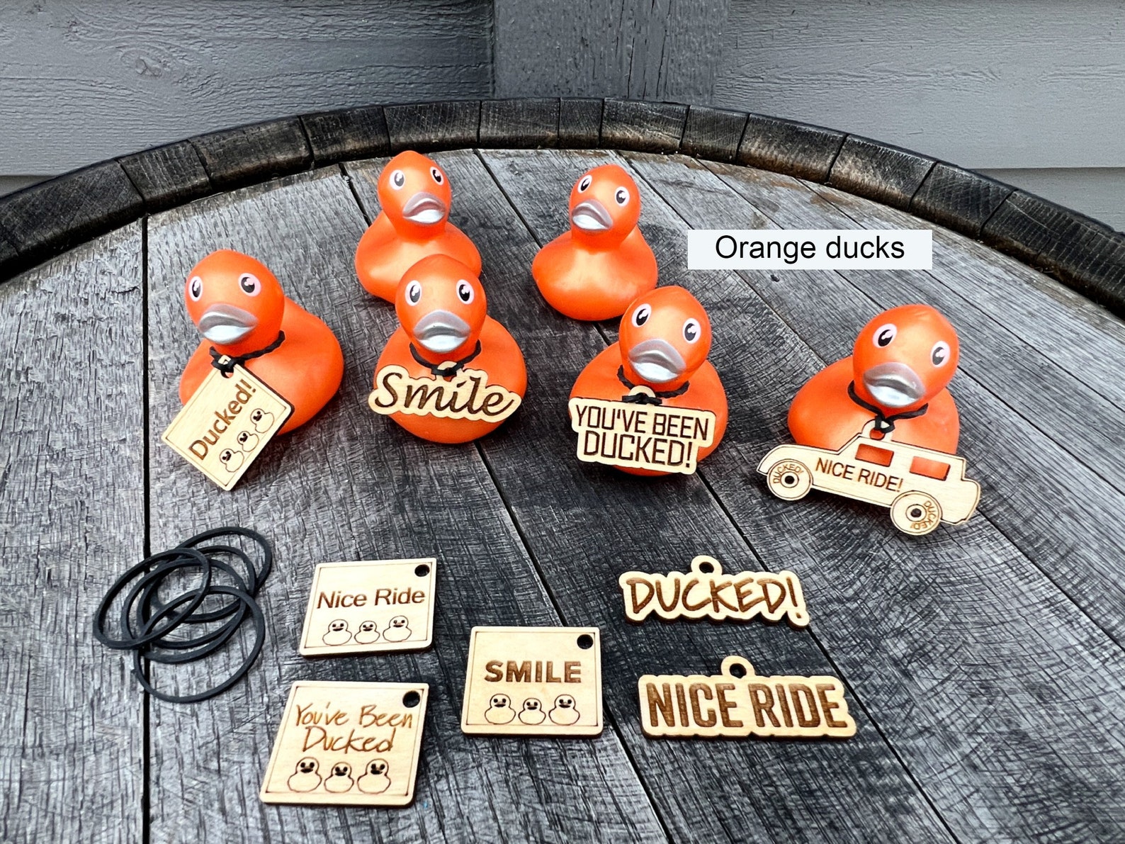 Metallic Rubber Duck Set of 6 Bright Color Ducks With Optional Wooden ...
