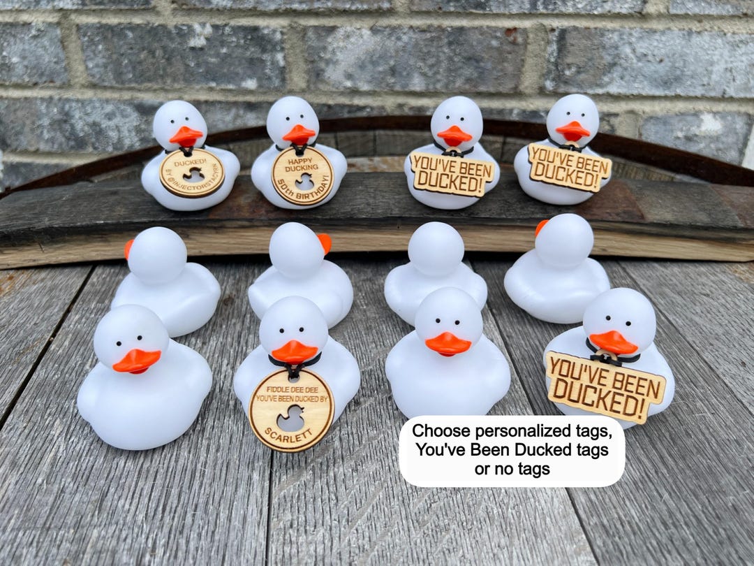 White Rubber Ducks for Ducking Custom Tags Duck Event Giveaway Youve ...
