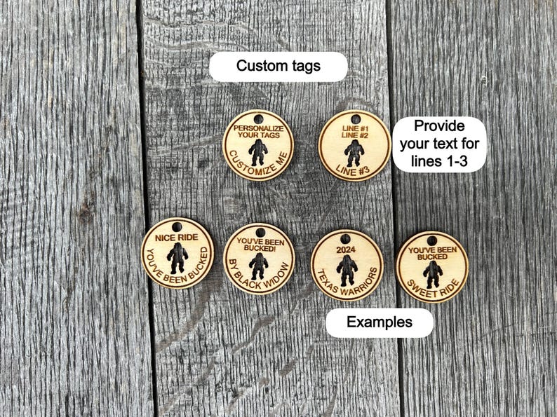 Sasquatch Buck Buck Bronco Bigfoot Tags Wooden Custom Yeti Gift Tag ...