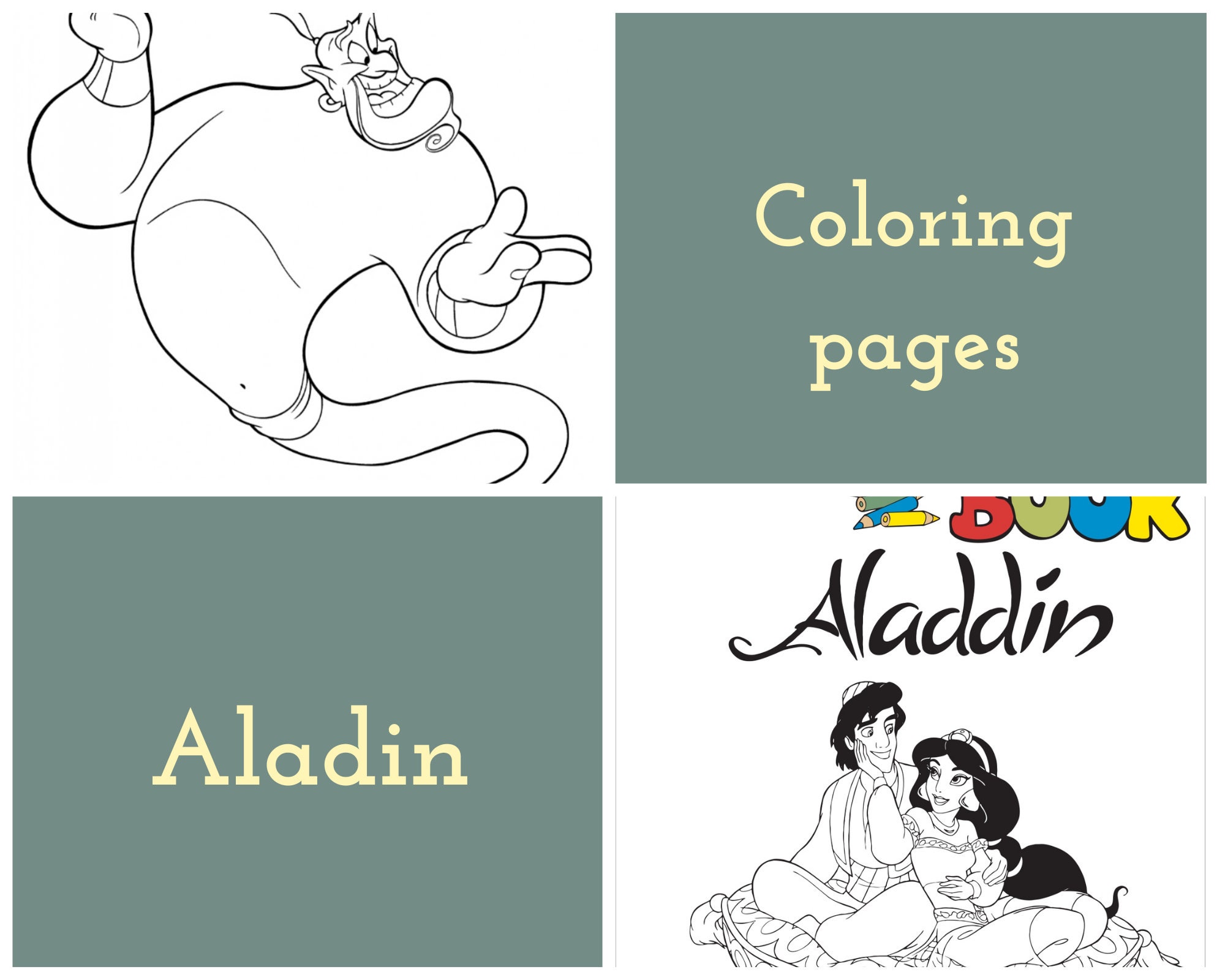 Aladin Coloring Pages Coloring Pages Instant Digital Download - Etsy