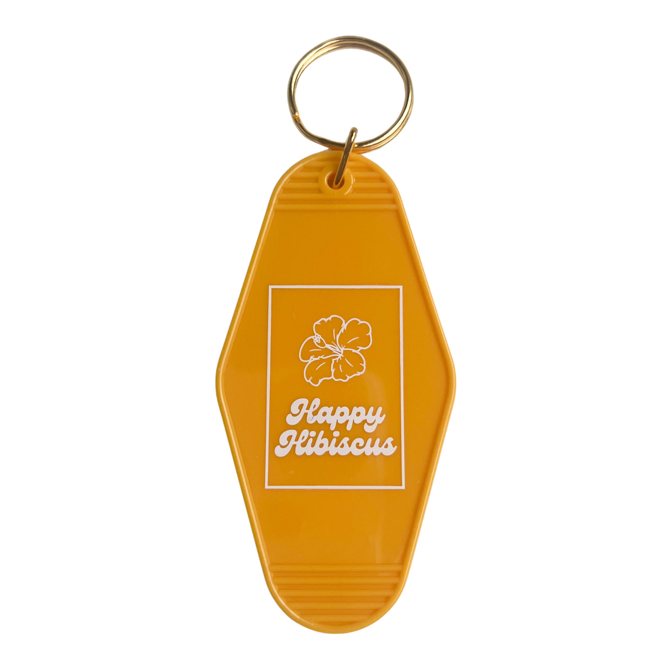 Sunshine Sand Surf Vintage Motelhotel Style Keychain In Marigold And White Hawaii Vintage