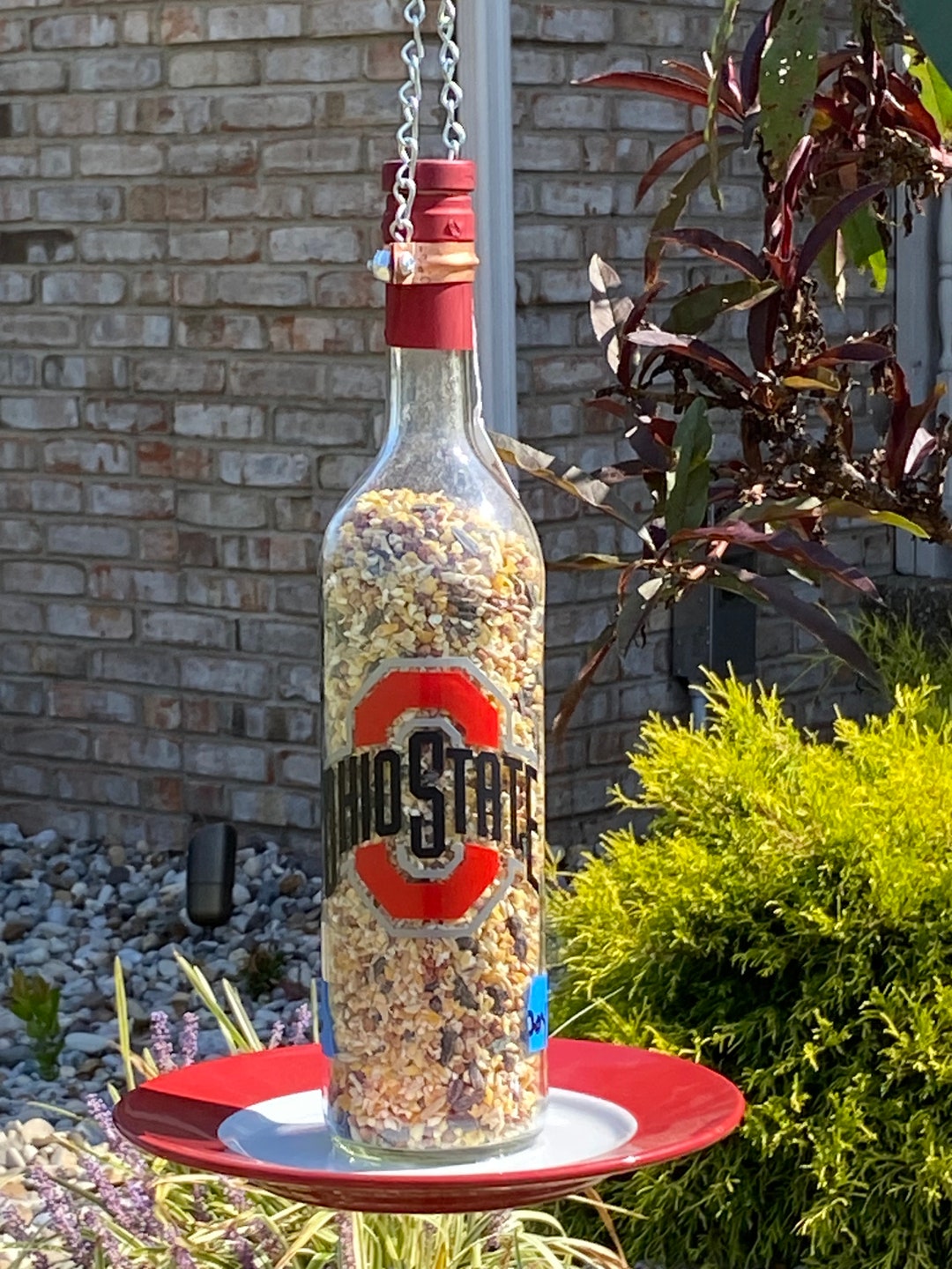 Ohio State Buckeyes Wine Bottle Bird Feeder - Etsy