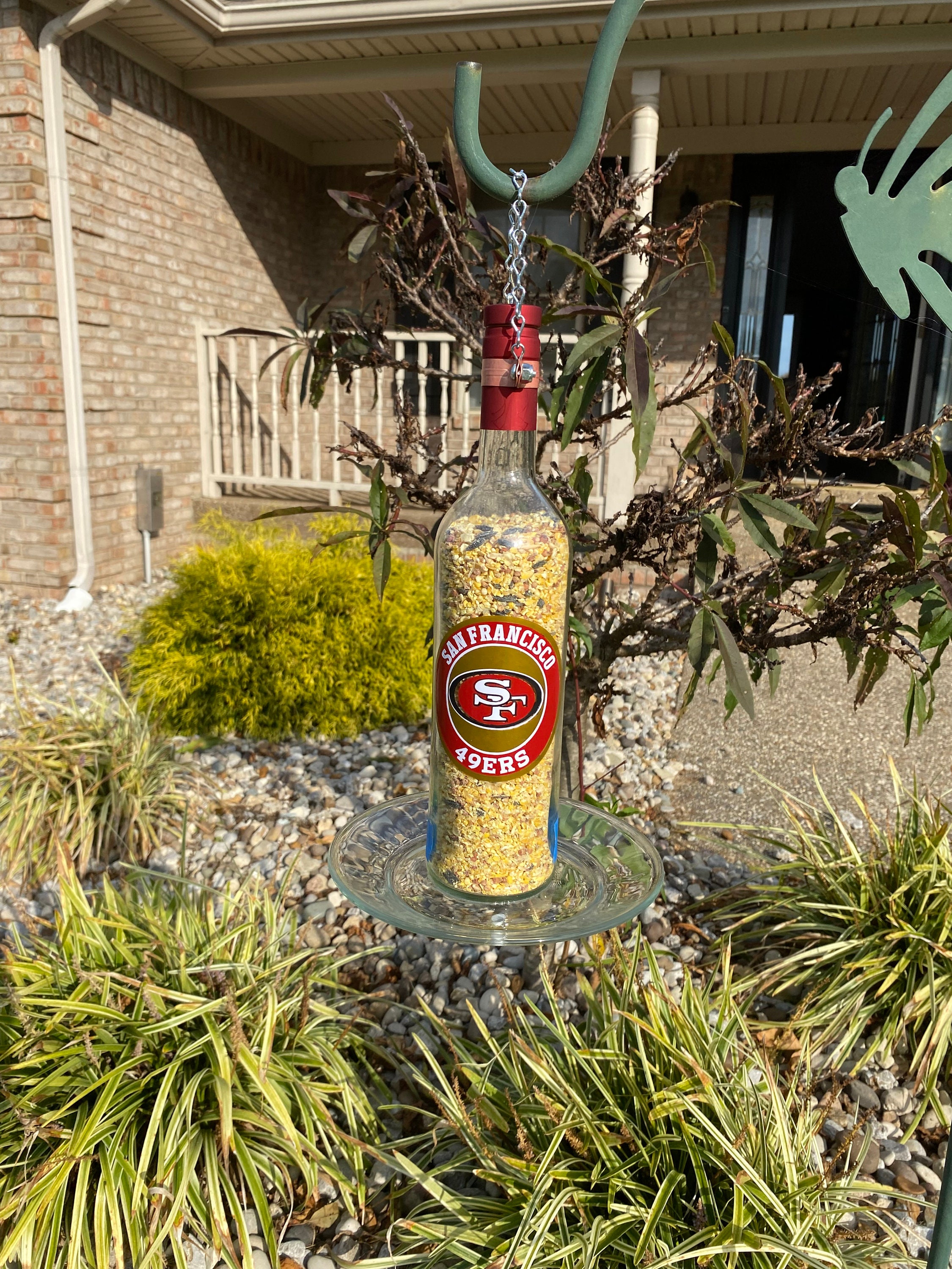San Francisco 49'ers Wine Bottle Bird Feeder - Etsy