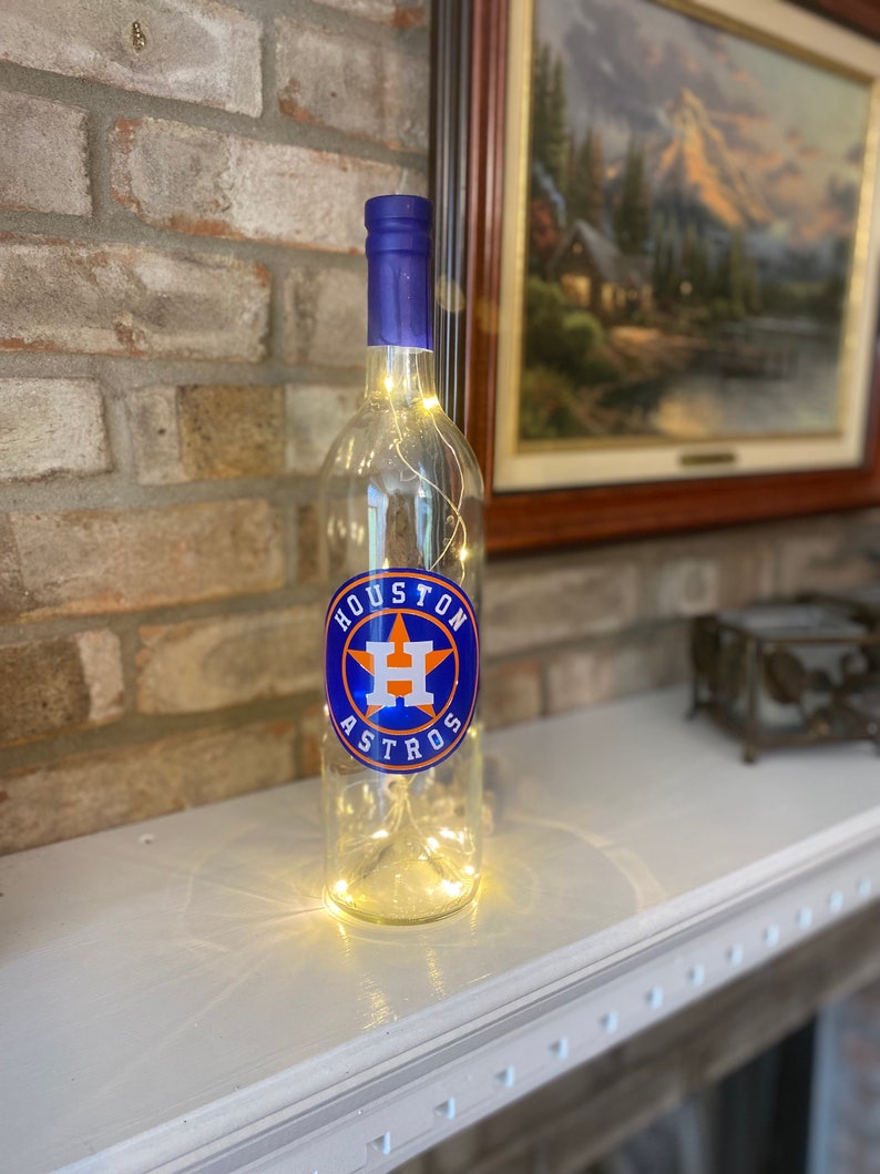 Houston Astros Wine Bottle Light (battery Operated) - Etsy