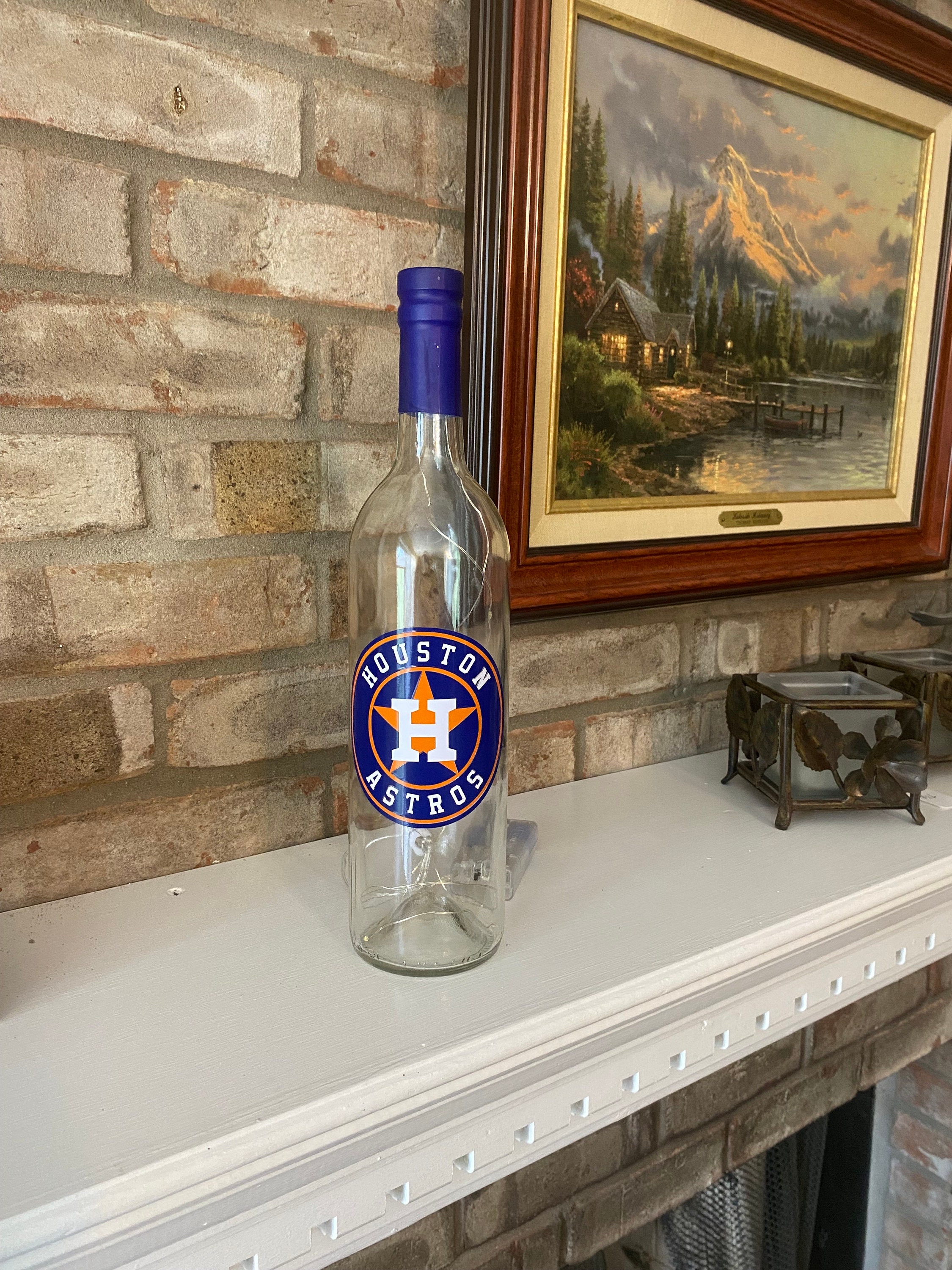 Houston Astros Wine Bottle Light (battery Operated) - Etsy