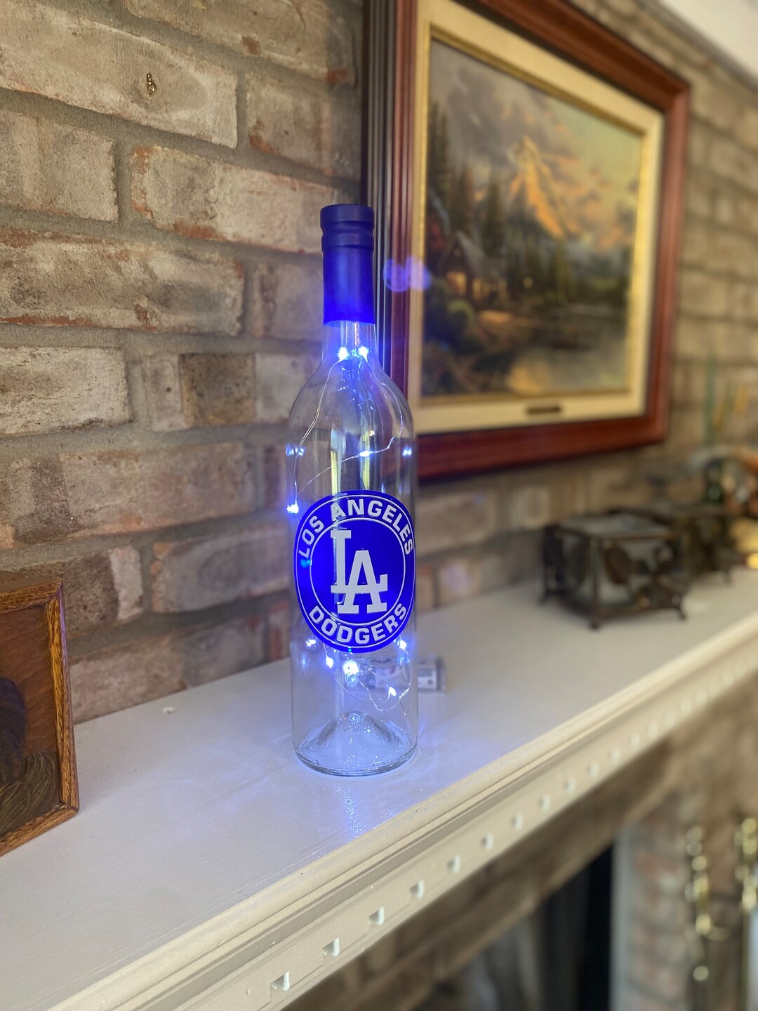Los Angeles Dodgers Wine Bottle Light (battery Operated) - Etsy