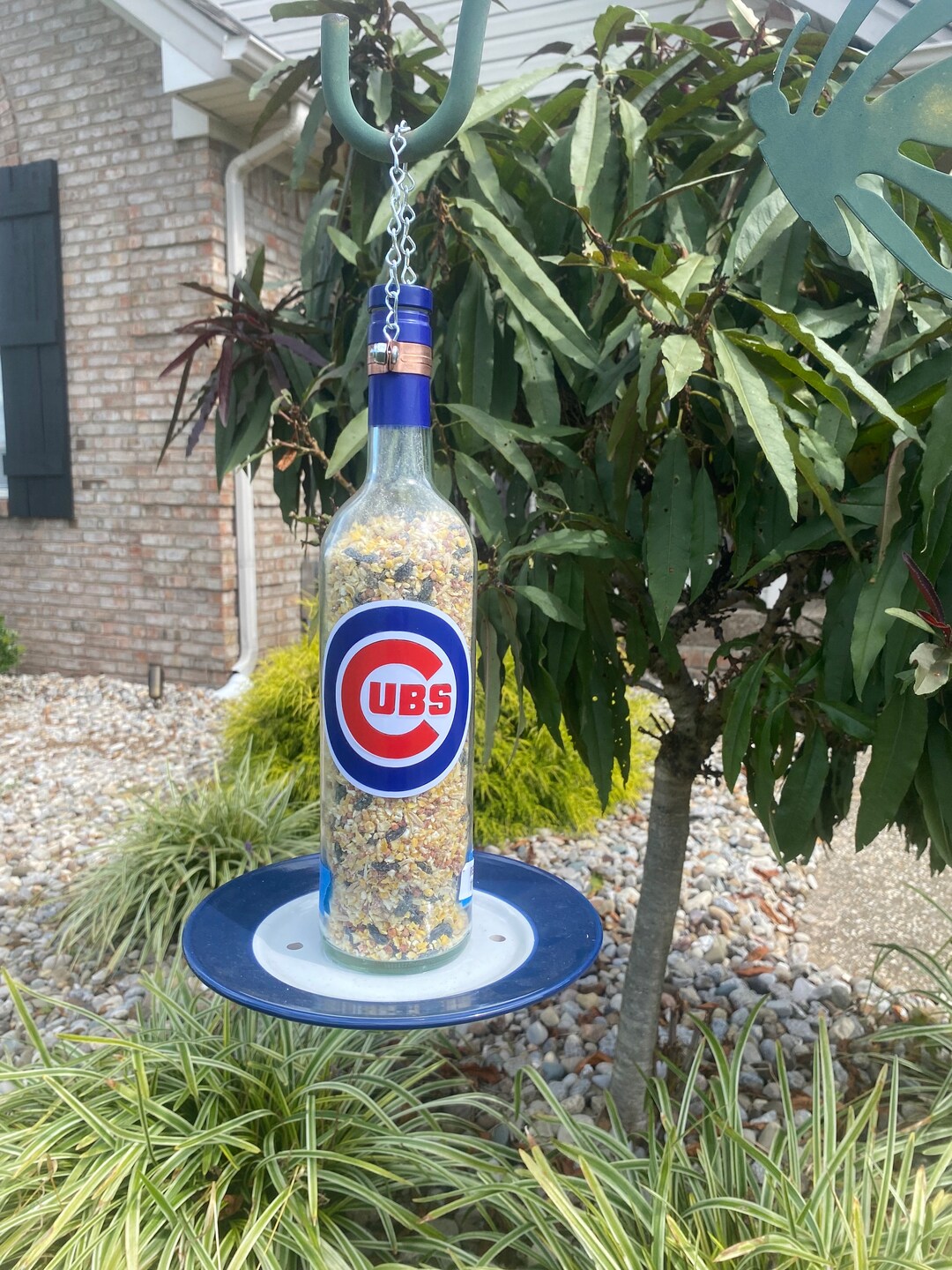 Chicago Cubs Wine Bottle Bird Feeder - Etsy