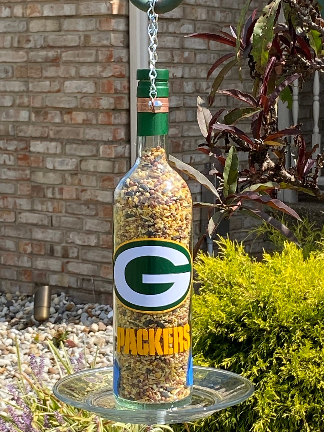 Green Bay Packers Wine Bottle Bird Feeder - Etsy