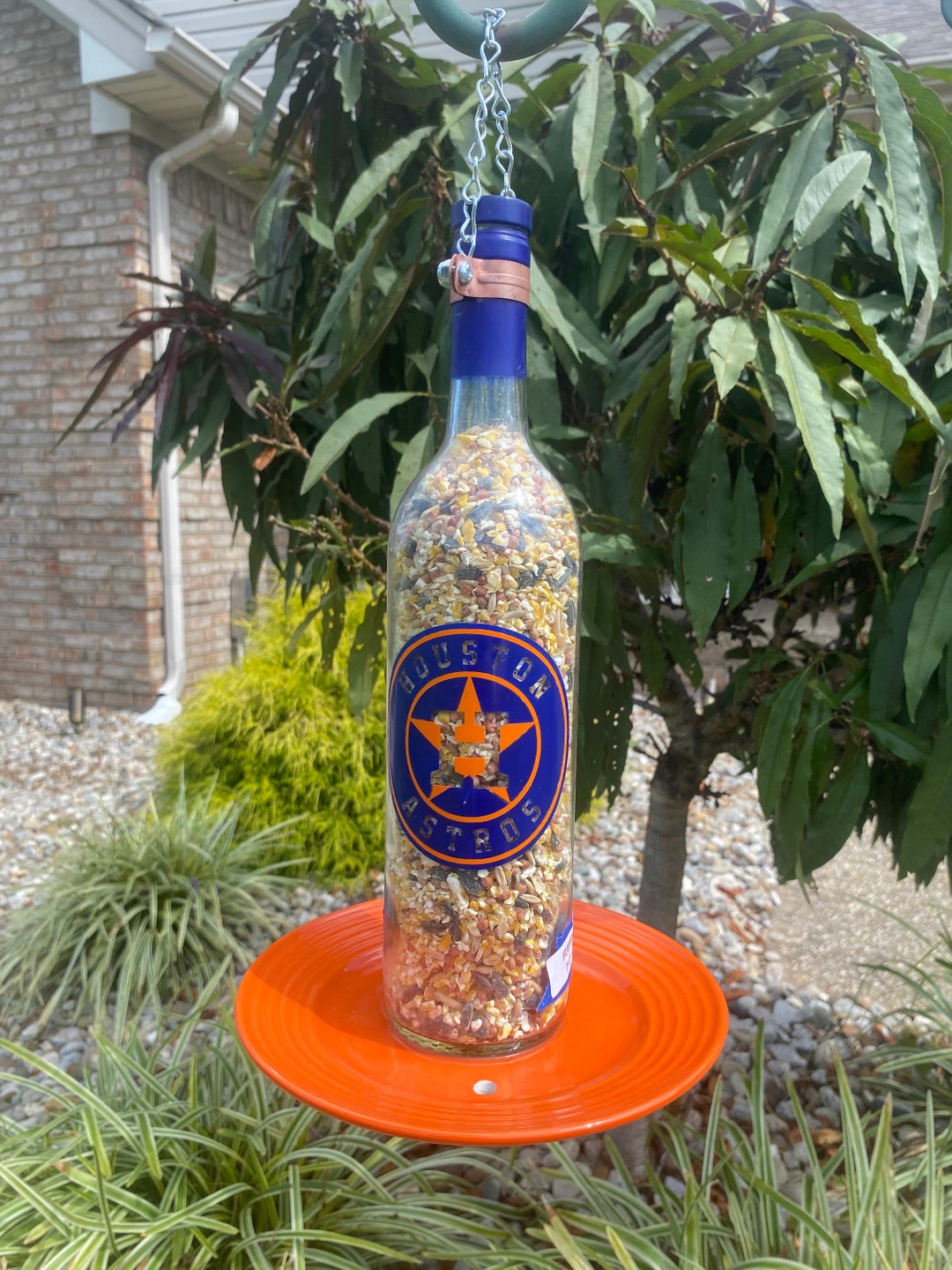 Houston Astros Wine Bottle Bird Feeder - Etsy