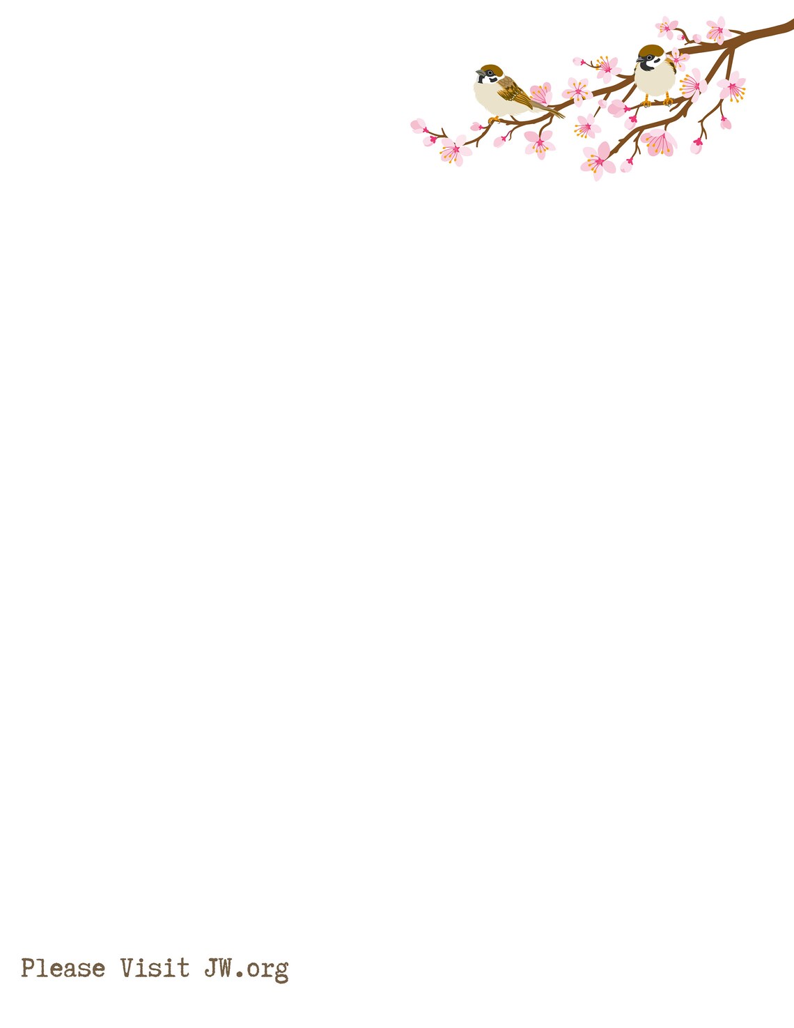 Letter Writing Sparrow Jw.org PDF Download - Etsy