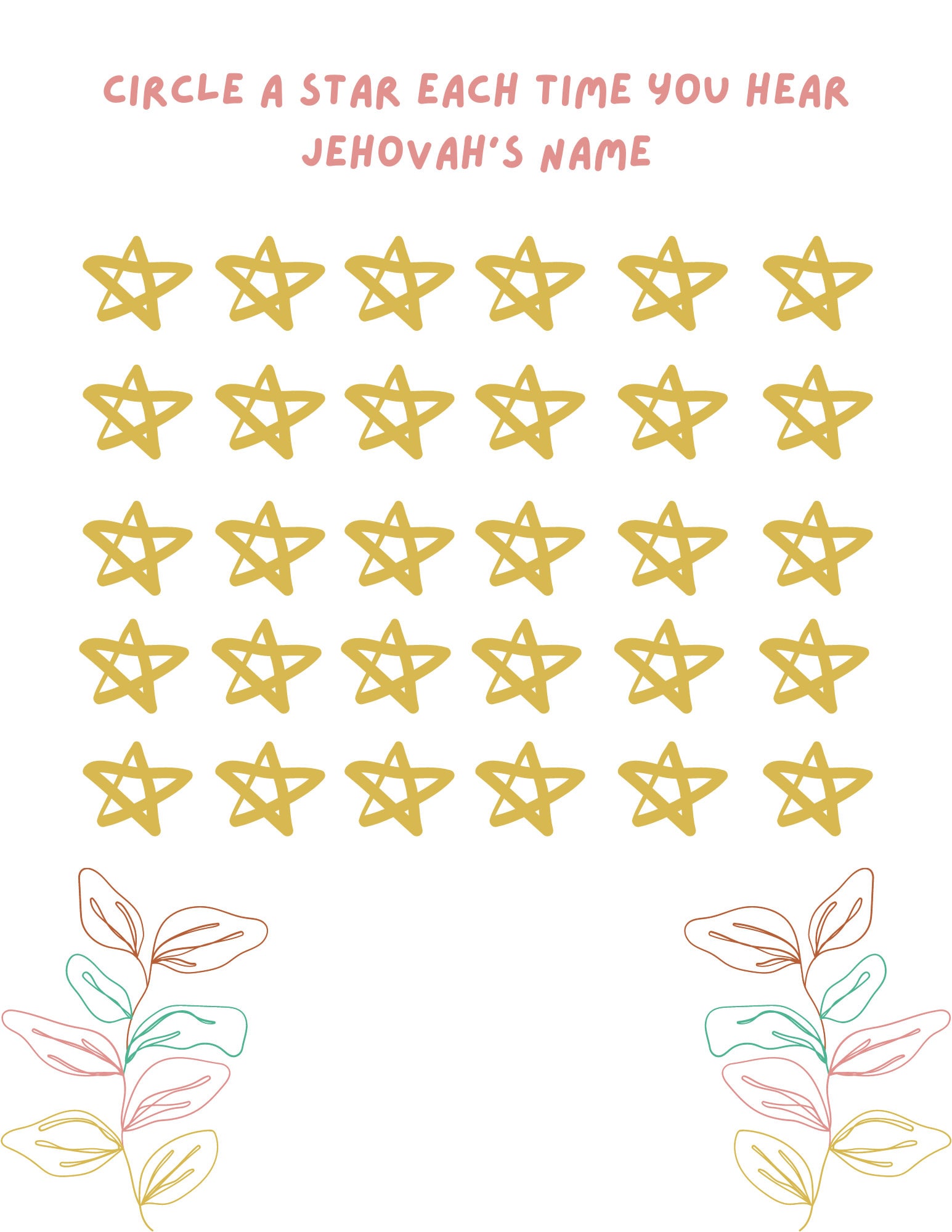 JW Meeting Activity Workbook Kids Ages 4-7 PDF Download - Etsy