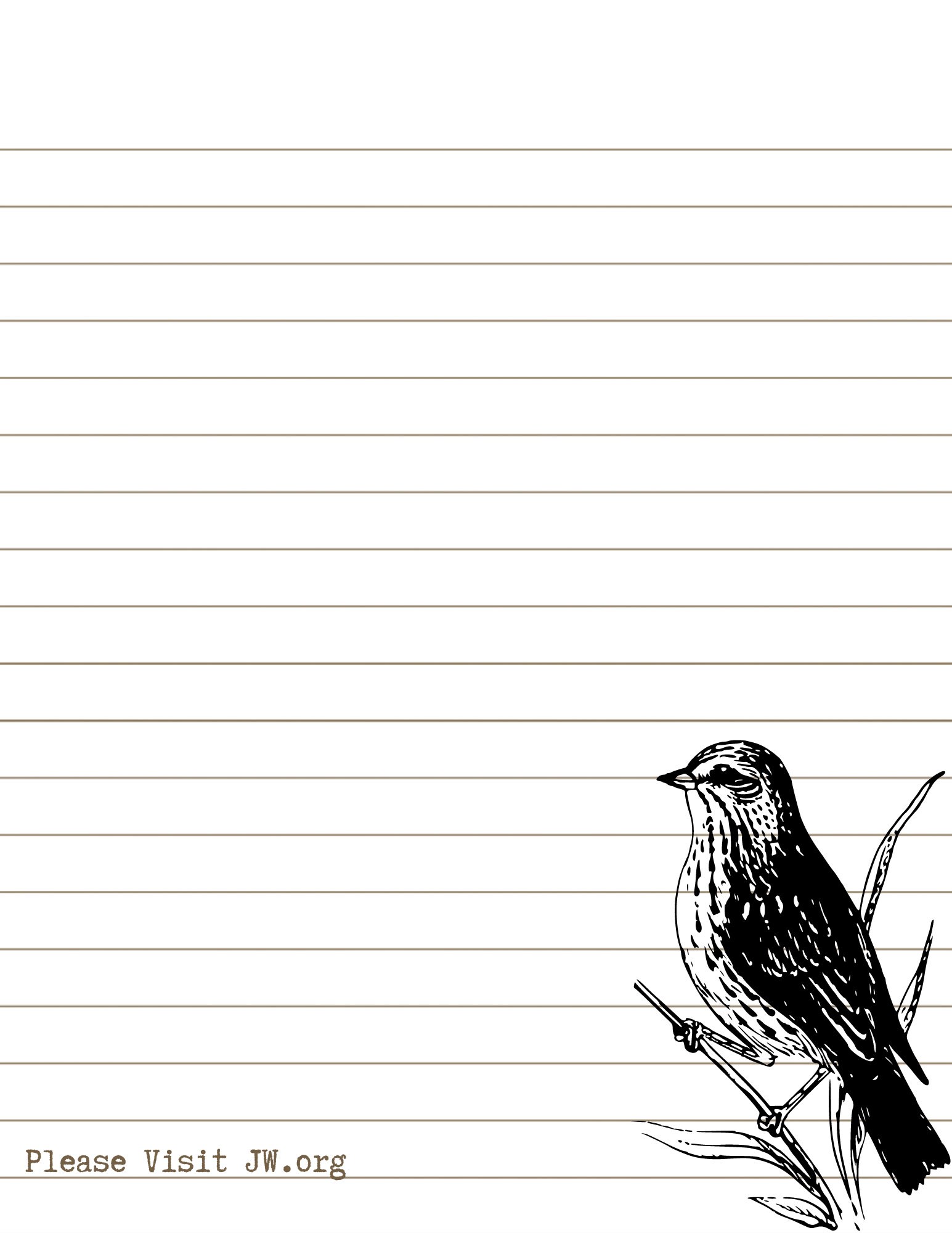 Letter Writing Sparrow Jw.org PDF Download - Etsy Finland