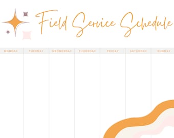 Jw Field Service Schedule - Etsy