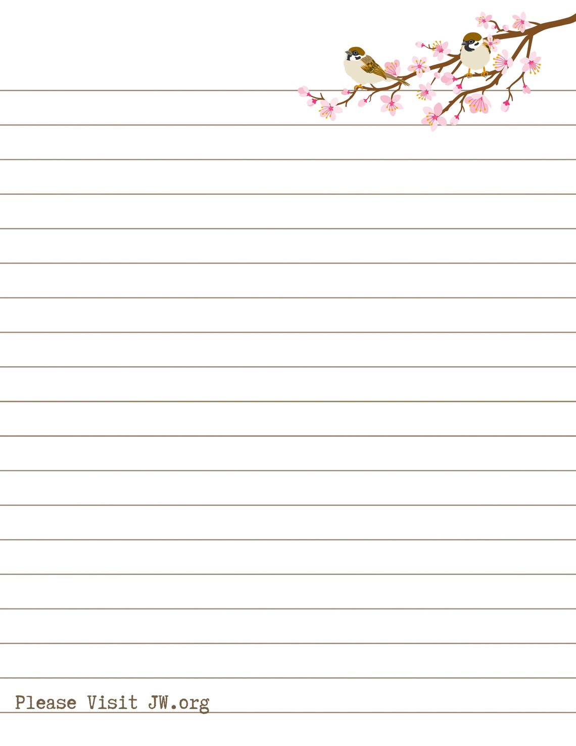 Letter Writing | Sparrow | Jw.org | PDF Download - Etsy