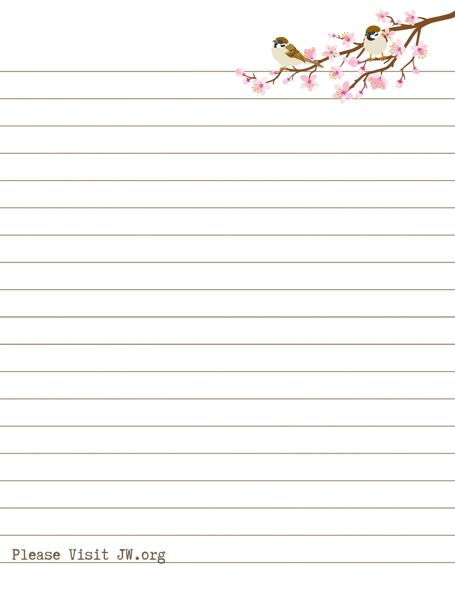 Letter Writing | Sparrow | Jw.org | PDF Download - Etsy