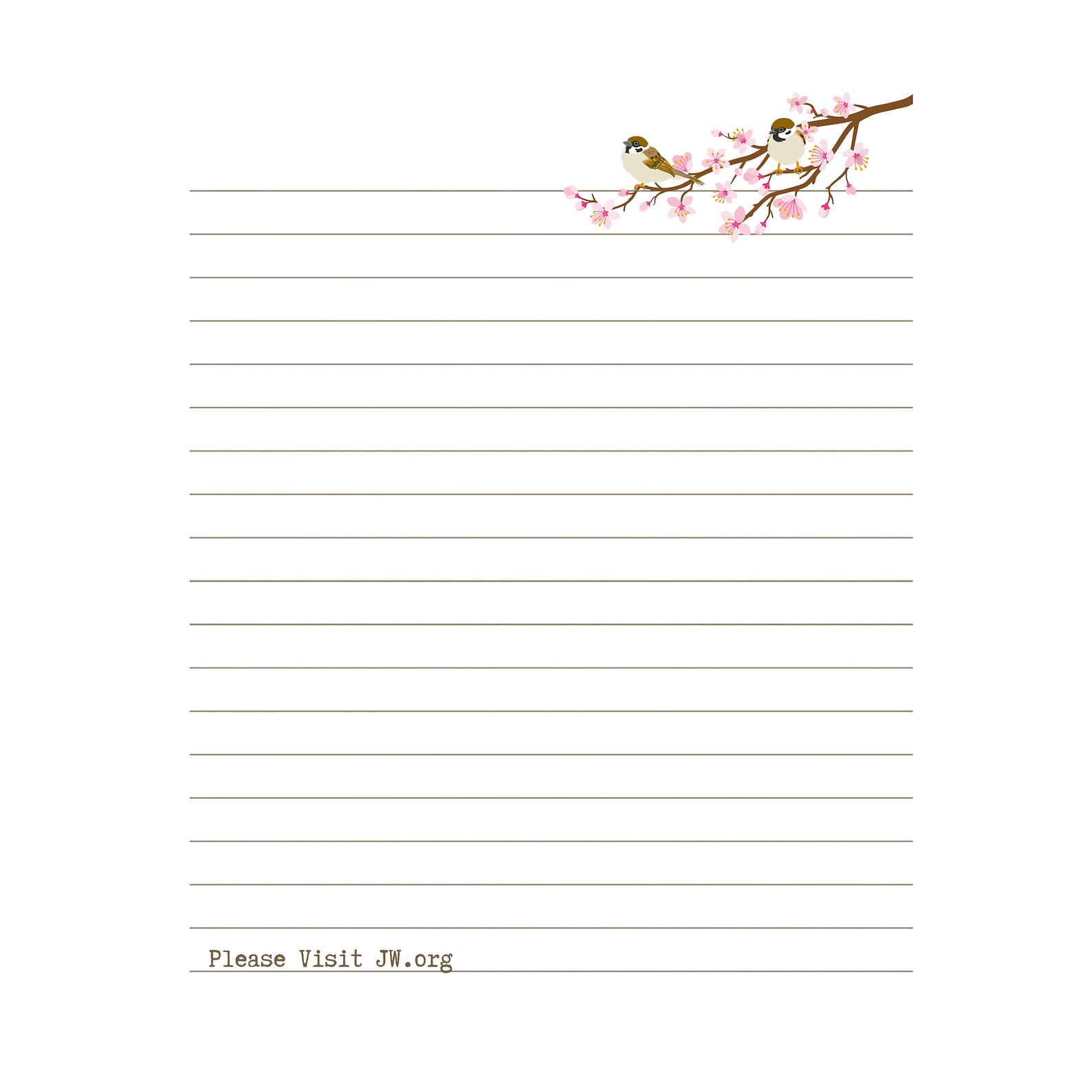 Letter Writing | Sparrow | Jw.org | PDF Download - Etsy