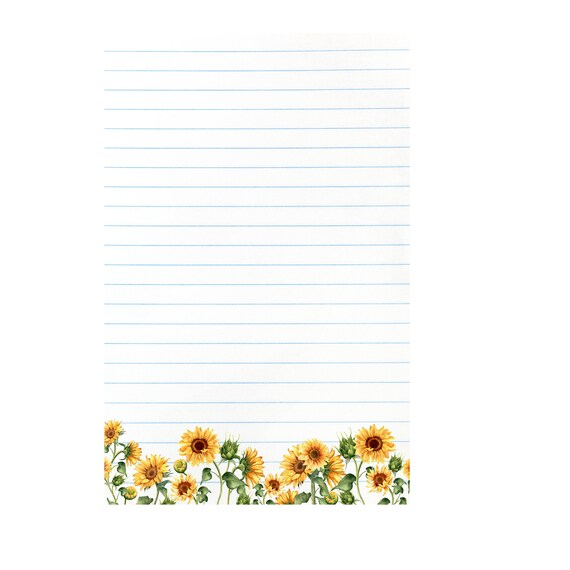 Sunflower Paper Bundle Letter Writing PDF Download - Etsy