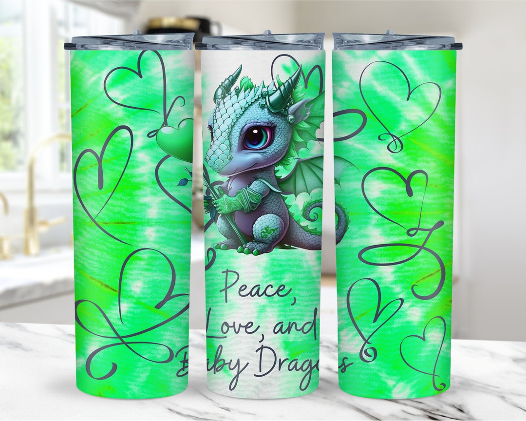 Peace, Love, & Baby Dragons PNG 20 Oz Skinny Tumbler Sublimation Design ...
