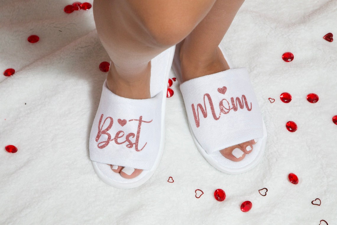 Personalized Mom Slippers: Thanksgiving Gift, Open Toe, Unisex - Etsy