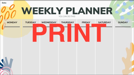 Modern Weekly Planner | Etsy