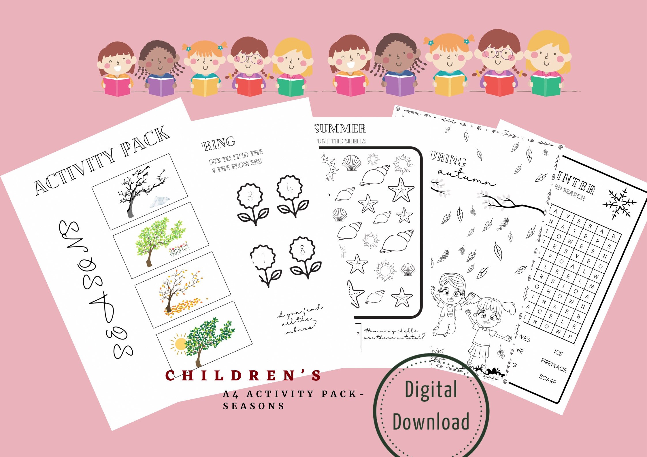 Seasons - Children’s A4 Activity Pack - Digital Download - Etsy