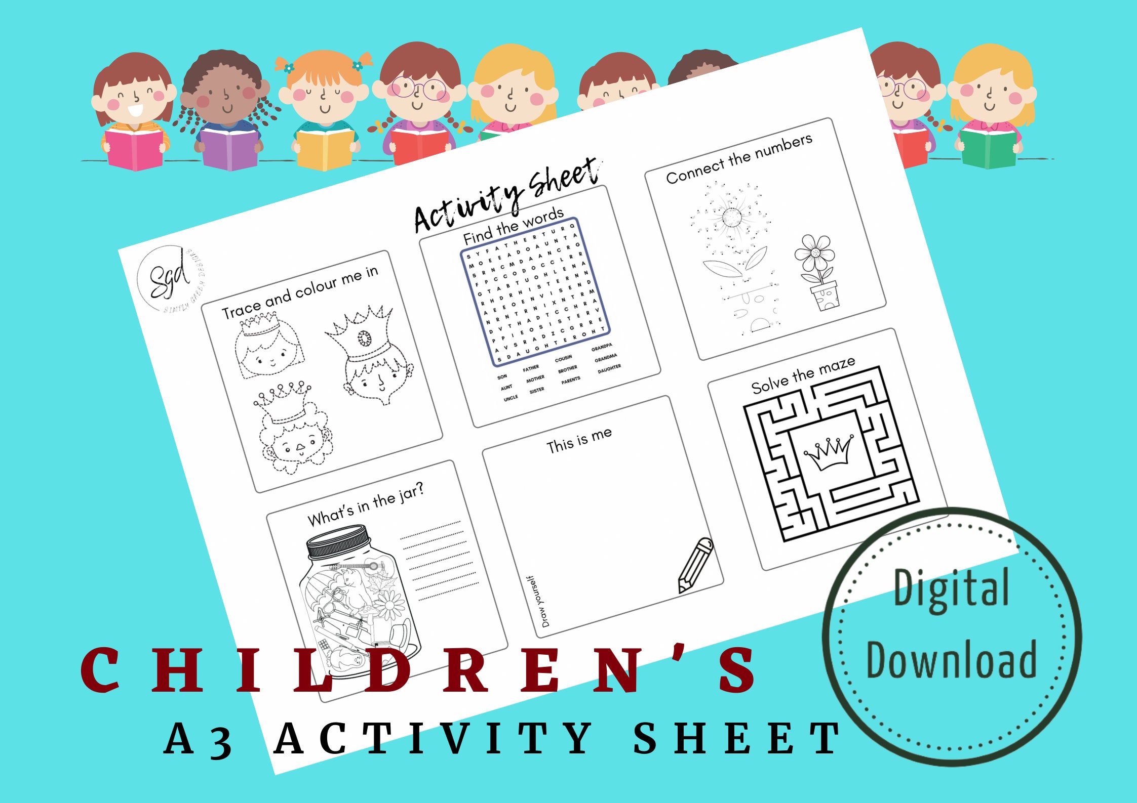 Children’s A3 Activity Sheet - Digital Download - Etsy