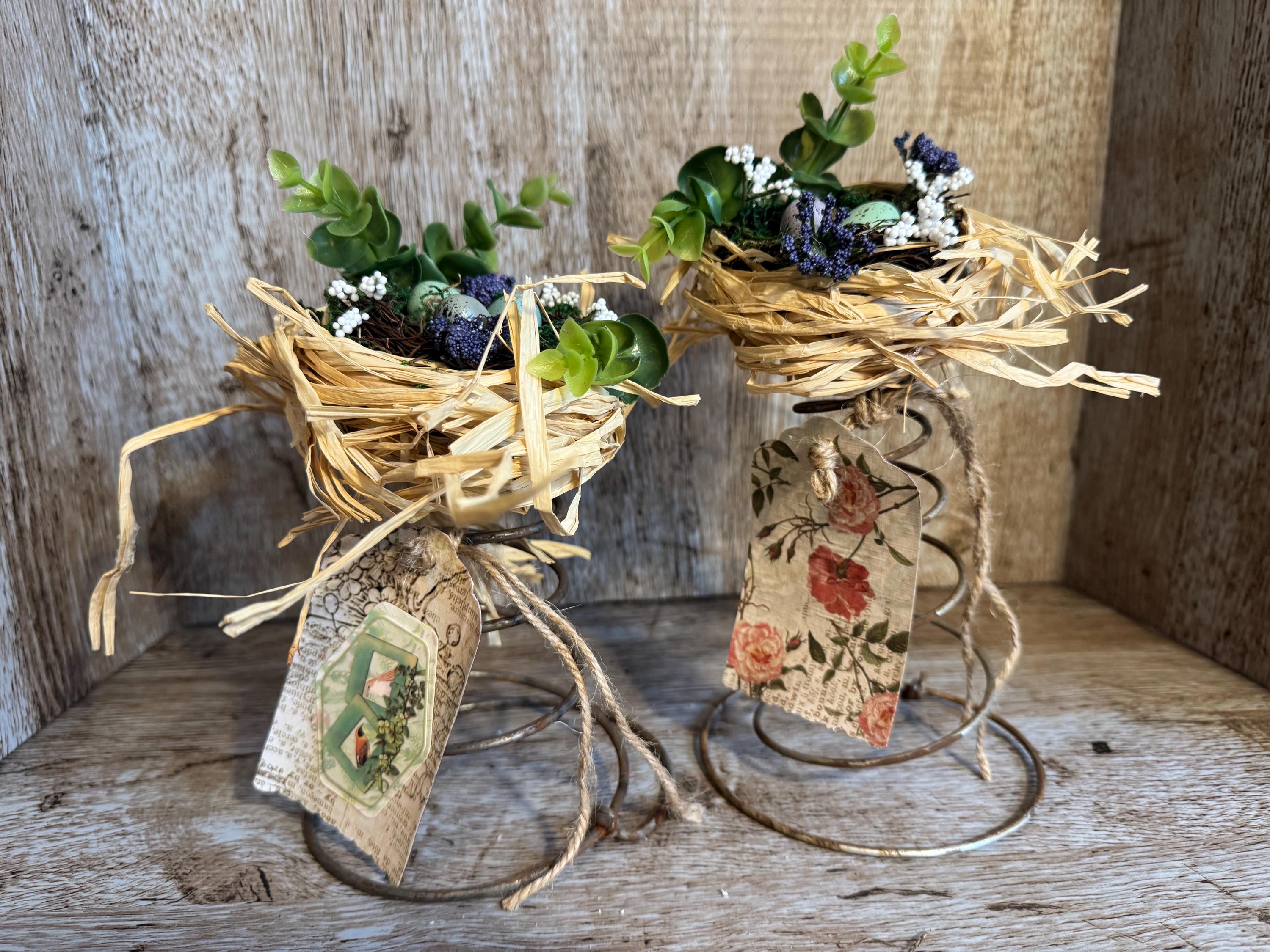Farmhouse Bird Nest Decor: Rustic Bedspring Spring Accent - Etsy