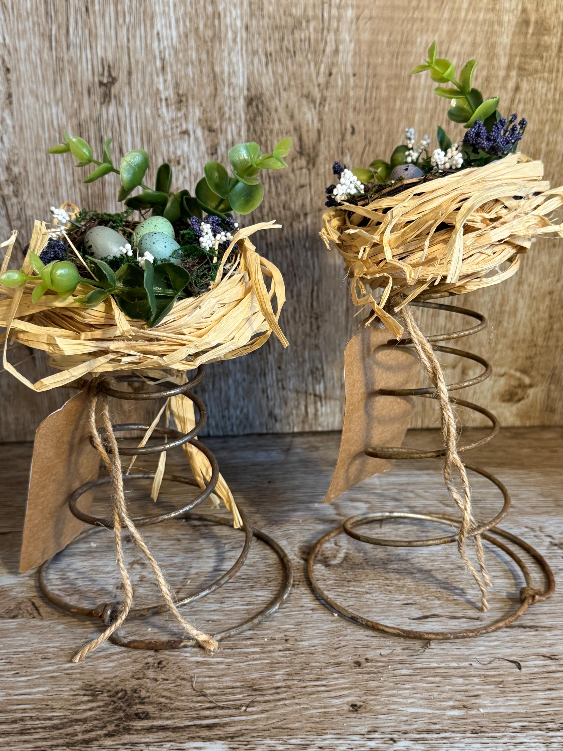 Farmhouse Bird Nest Decor: Rustic Bedspring Spring Accent - Etsy