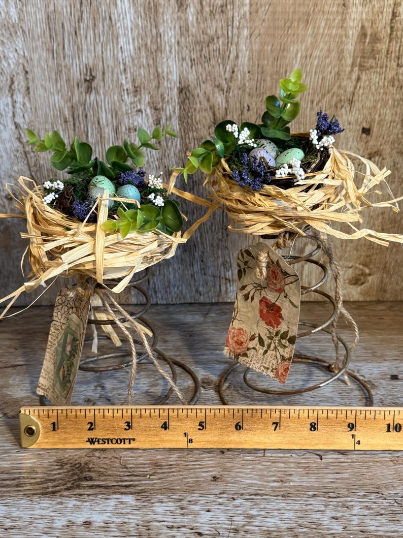 Farmhouse Bird Nest Decor: Rustic Bedspring Spring Accent - Etsy