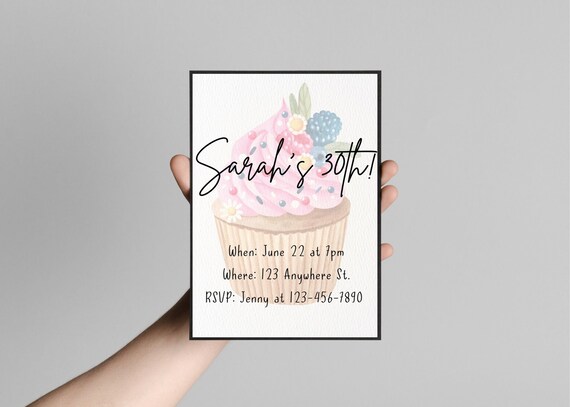 Canva Birthday Template Birthday Invite Digital Invitation | Etsy