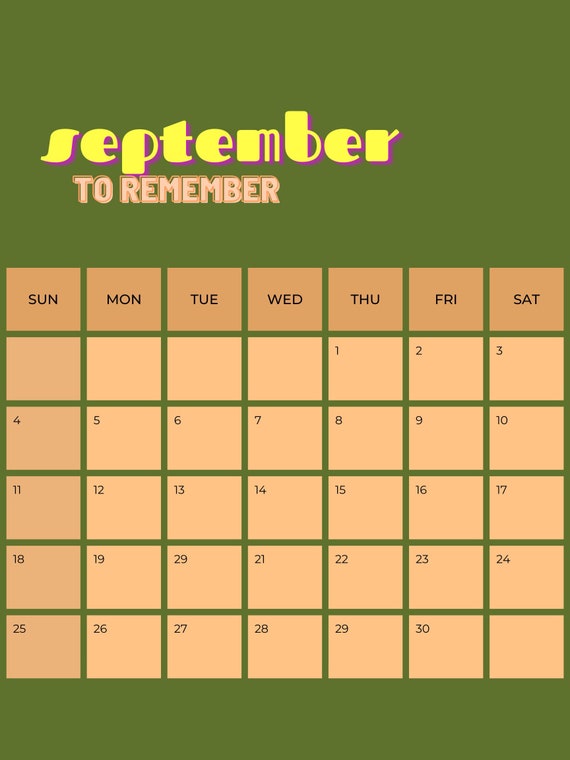 September Calendar 2022 For Kids