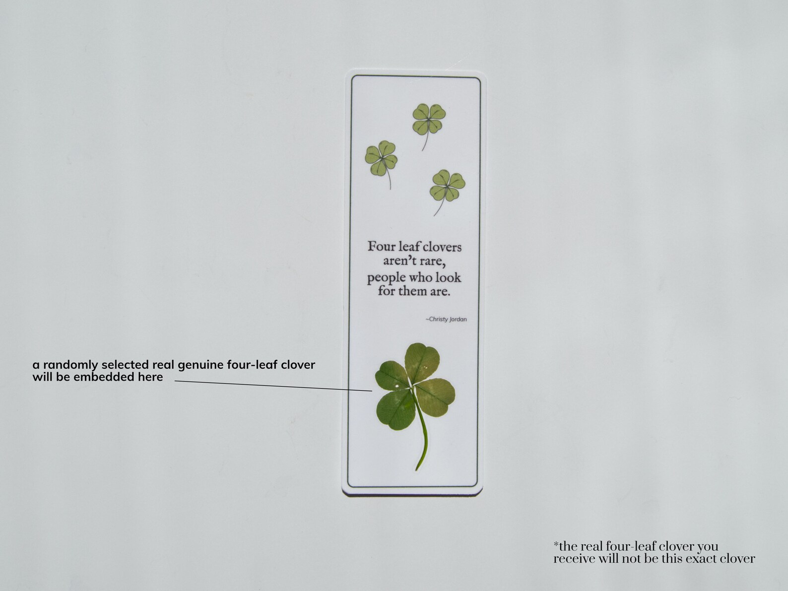 Lucky Four Leaf Clover Bookmark, Perfect Gift for Bookworms, Touch of ...