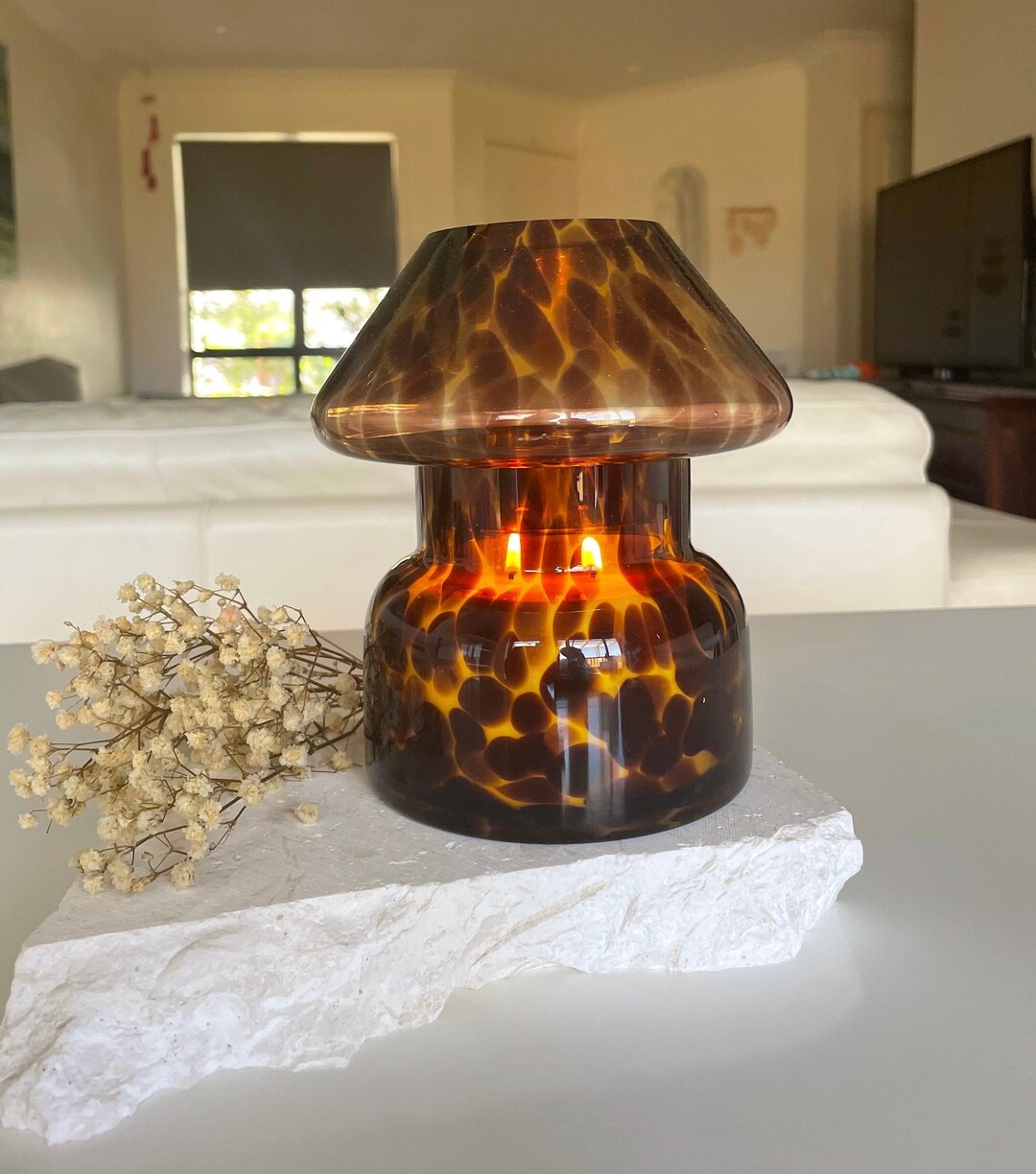 Earthy Brown Lamp Candle: Warm and Inviting - Stylish Home Decor - Etsy