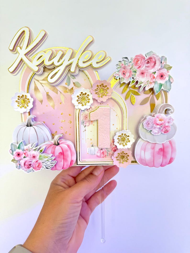 Personalized Pumpkin First Birthday Cake Topper: 3D Party Decor - Etsy